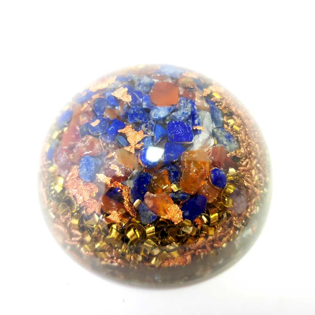 Orgonite Dôme - lapis Lazuli/Cornaline - Protection - bien être ...