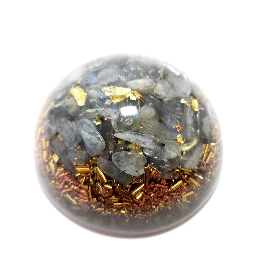 Orgonite Dôme Labradorite Feuille d'Or - Protection - Bien être ...