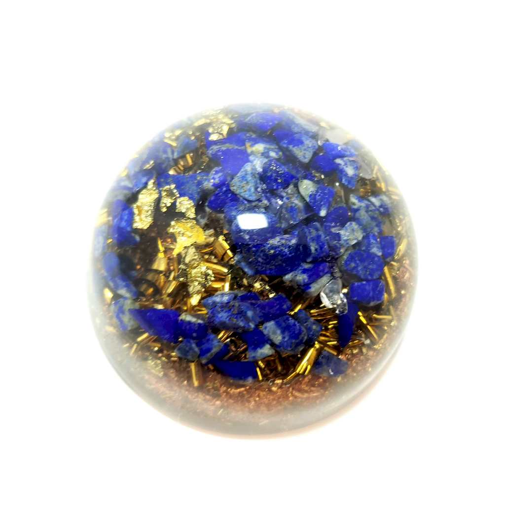 Orgonite Dôme - Lapis Lazuli Feuille d'OR - Protection - Bien être ...