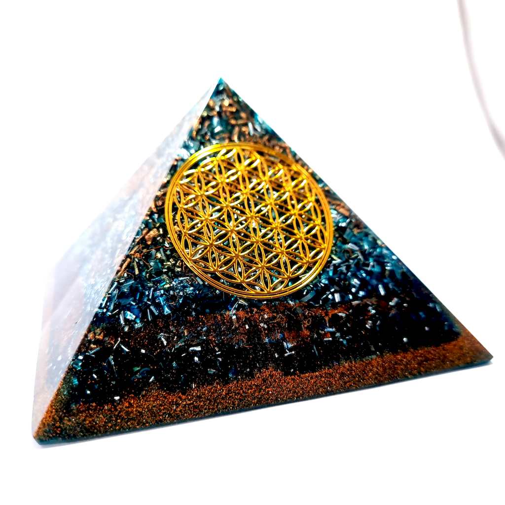 Pyramide Orgonite Fleur de vie - Protection - Bien être - Orgonite 971